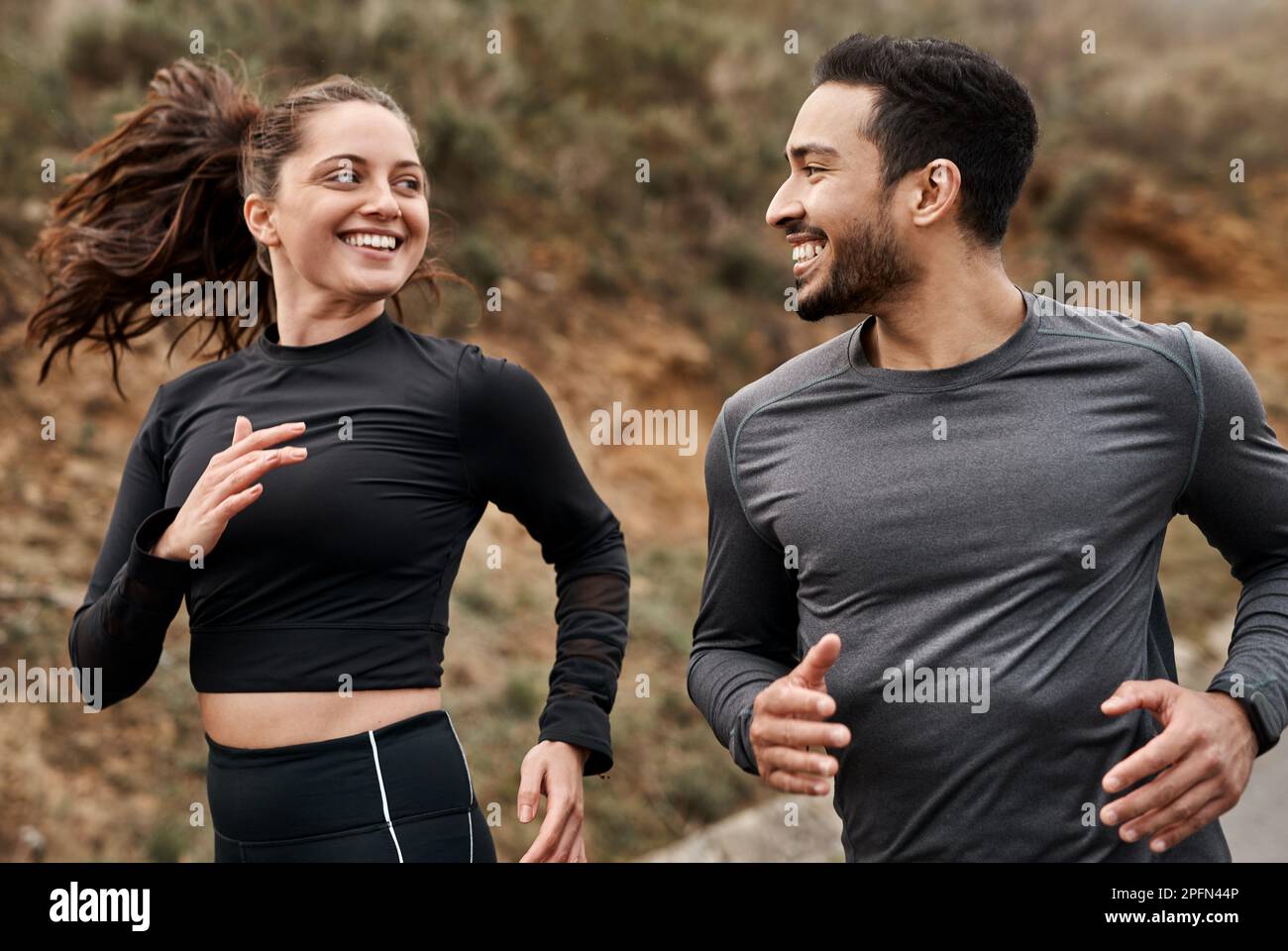 We make each others workout better. two young athletes bonding together ...