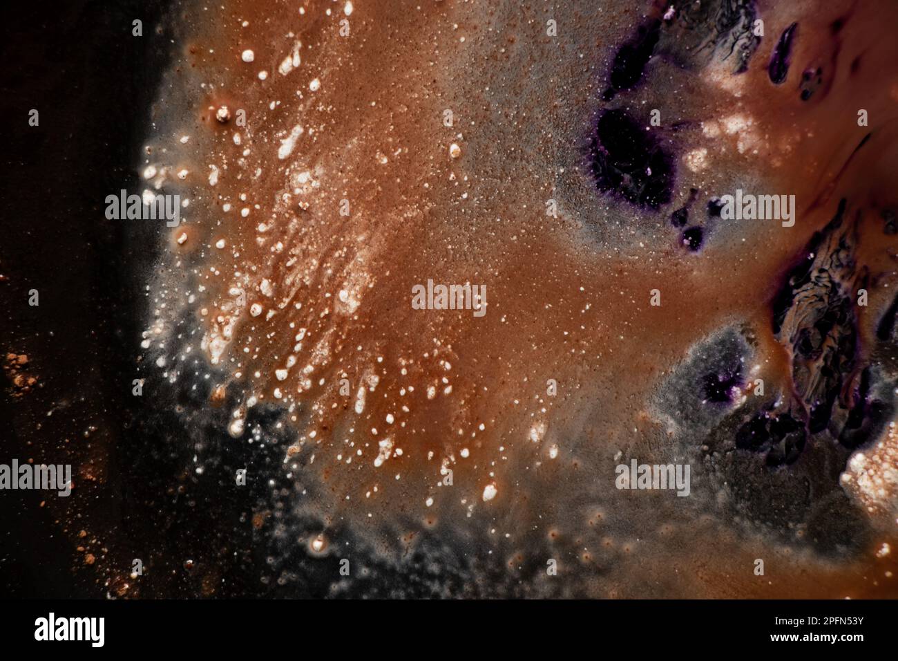 white and purple and brown paints mixed, abstract painting with smooth ...