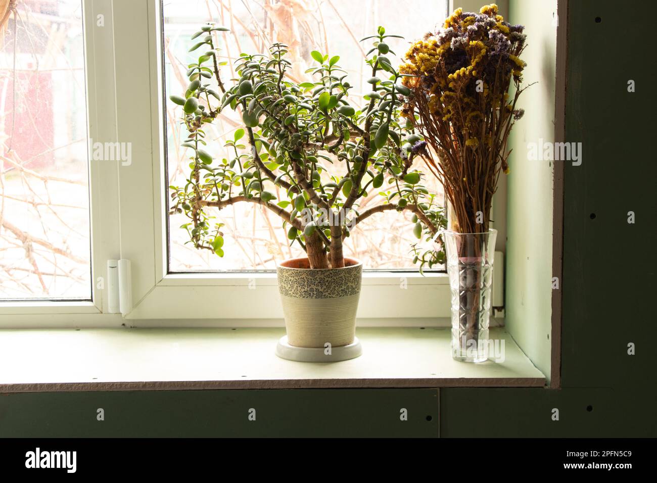 window opening sensor hanging on the window, home alarm system, home ...