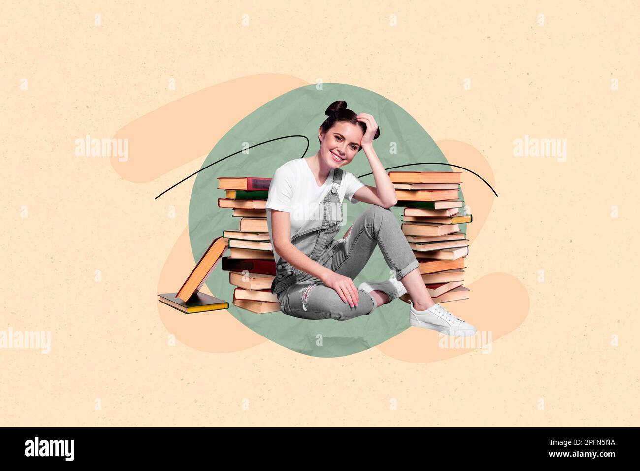 Magazine sketch poster picture artwork of smart clever girl adore ...