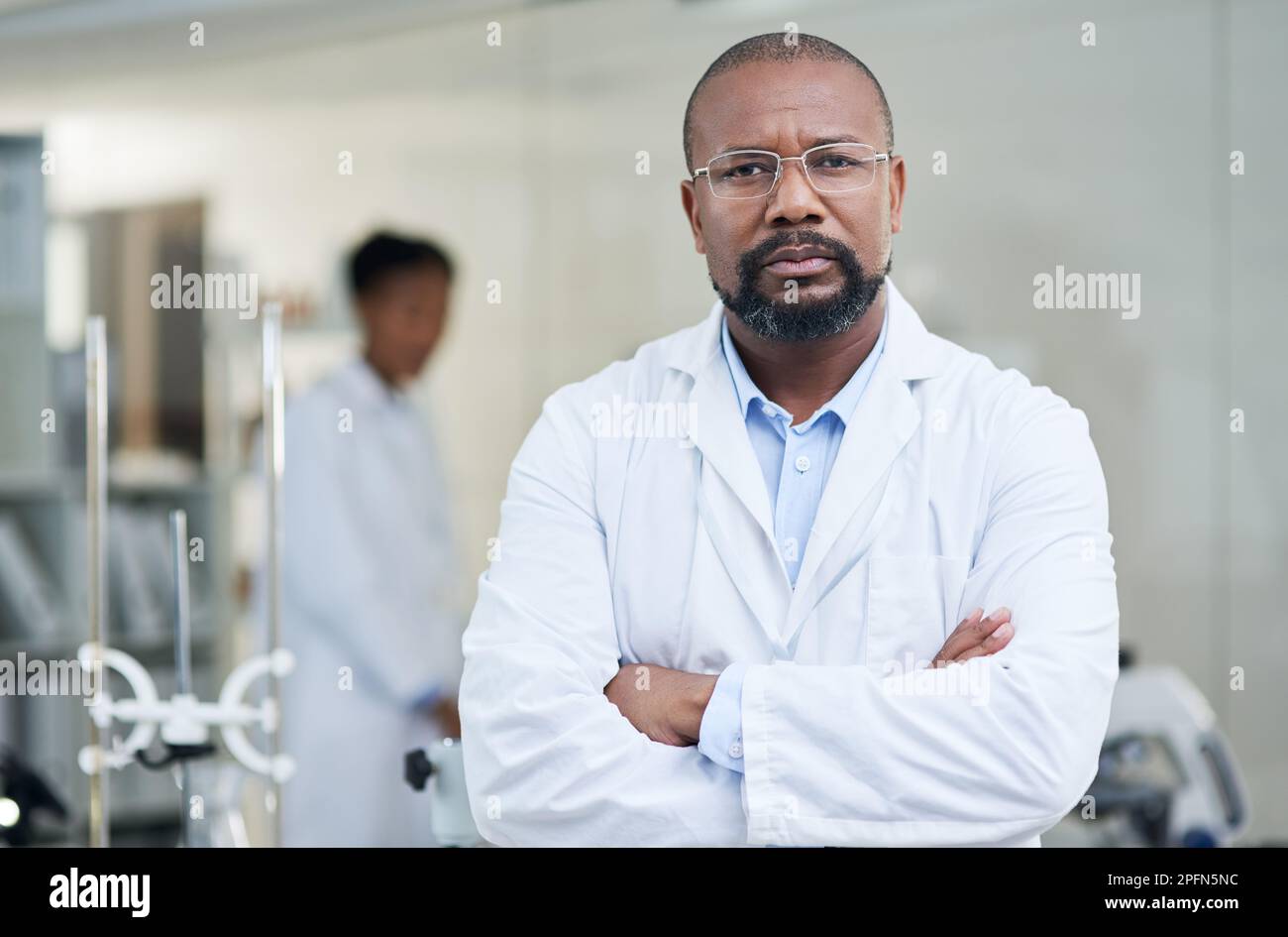 Science constantly stirs the mind. Portrait of a mature scientist ...