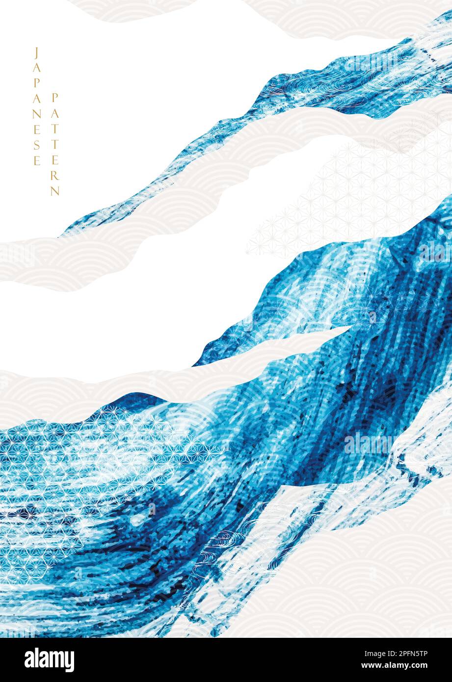 Abstract art background with geometric pattern vector. Japanese hand ...