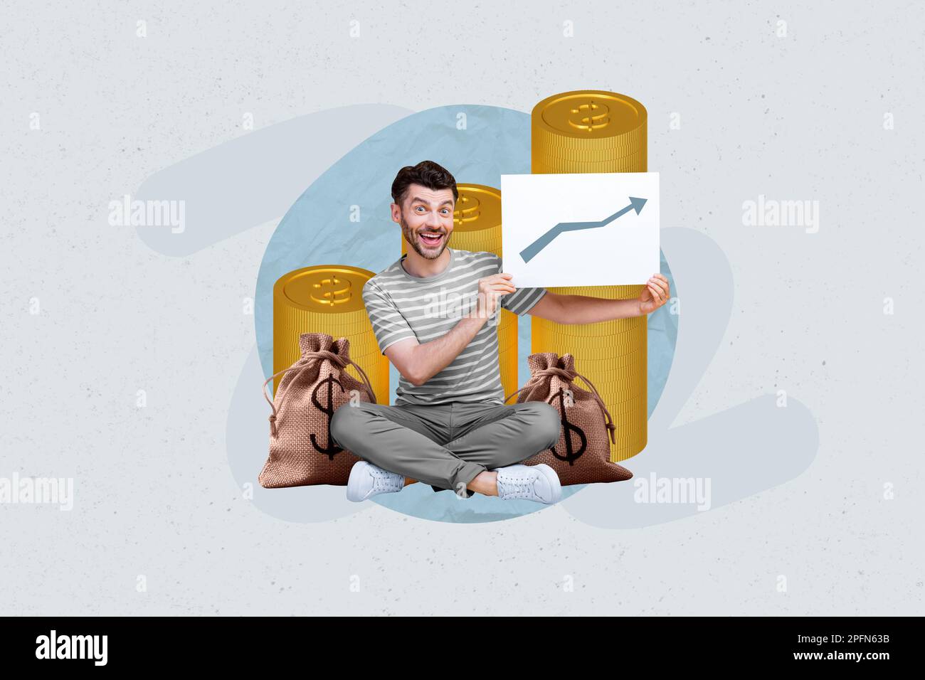 Magazine sketch creative artwork collage template of rich successful ...