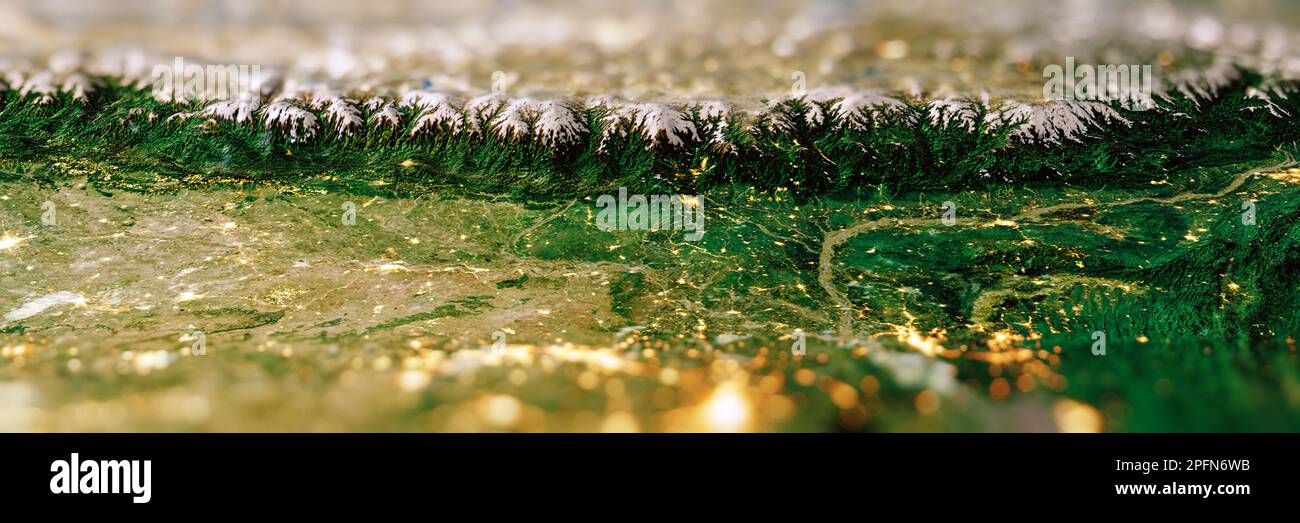 India and Nepal, Himalayas mountains. Elements of this image furnished ...