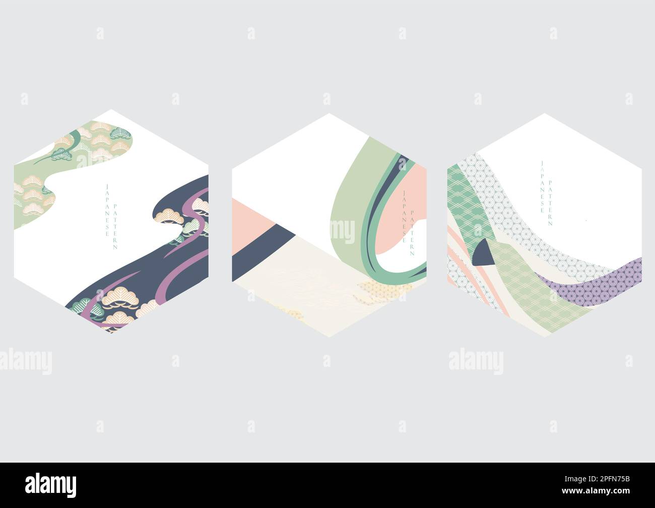Japanese background with Abstract landscape template vector. Hand drawn ... Japanese background with Abstract landscape template vector. Hand drawn ...