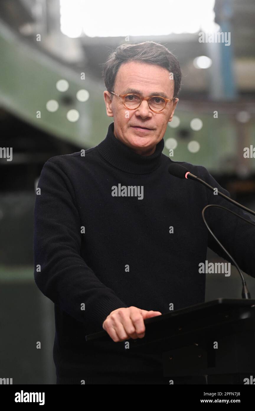 Modane Avrieux, France. 17th Mar, 2023. Speech by Damien Caze, Director ...