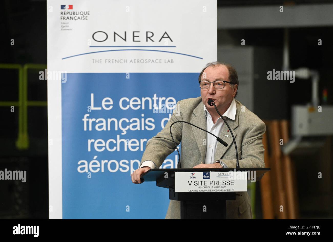 Modane Avrieux, France. 17th Mar, 2023. Speech by Bruno Sainjon ...