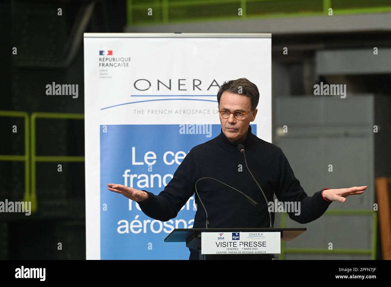 Modane Avrieux, France. 17th Mar, 2023. Speech by Damien Caze, Director ...