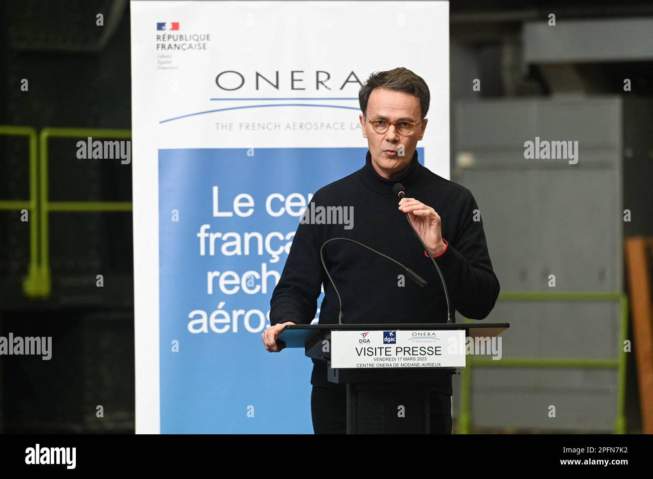 Modane Avrieux, France. 17th Mar, 2023. Speech by Damien Caze, Director ...