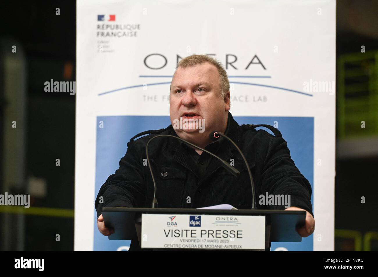 Modane Avrieux, France. 17th Mar, 2023. Speech by Emmanuel Chiva ...