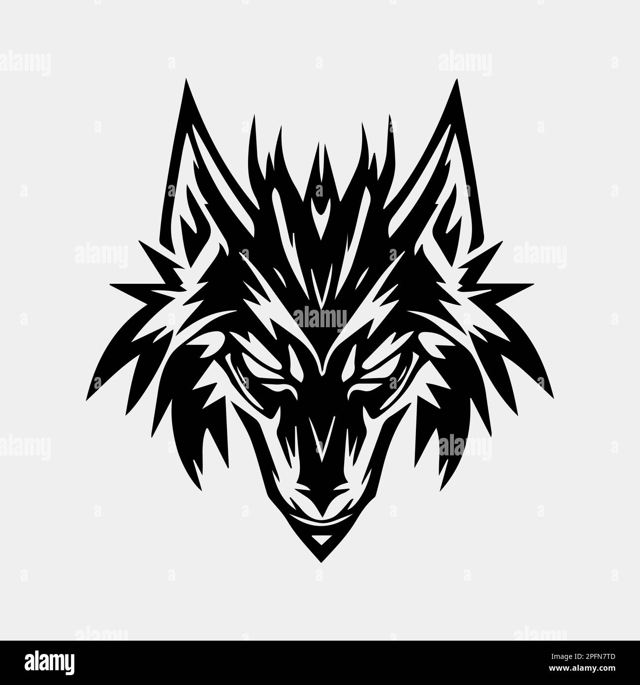 Wolf head silhouette - cut out vector character mascot Stock Vector ...