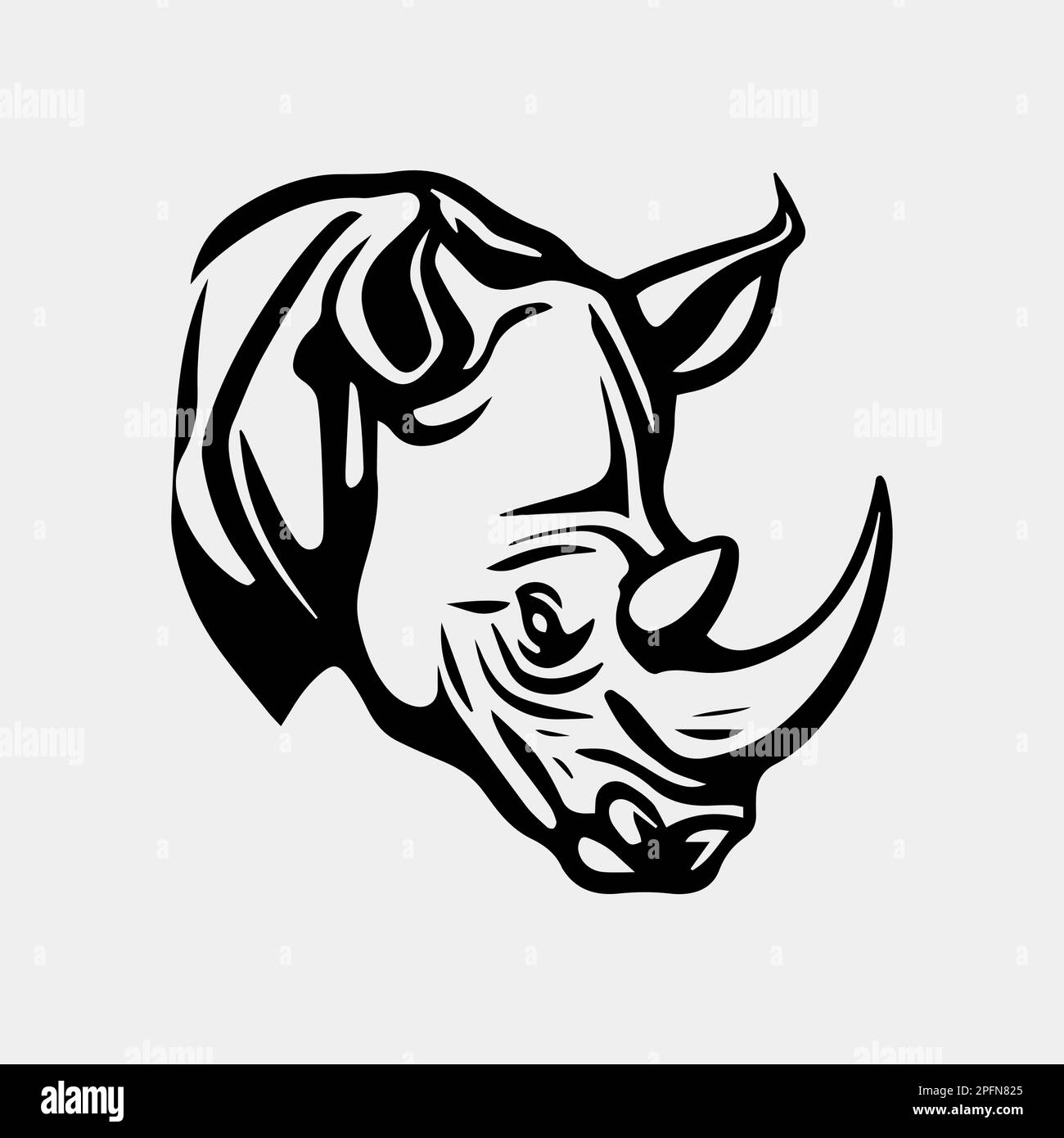 rhino head logo icon vector illustration template Stock Vector Image ...