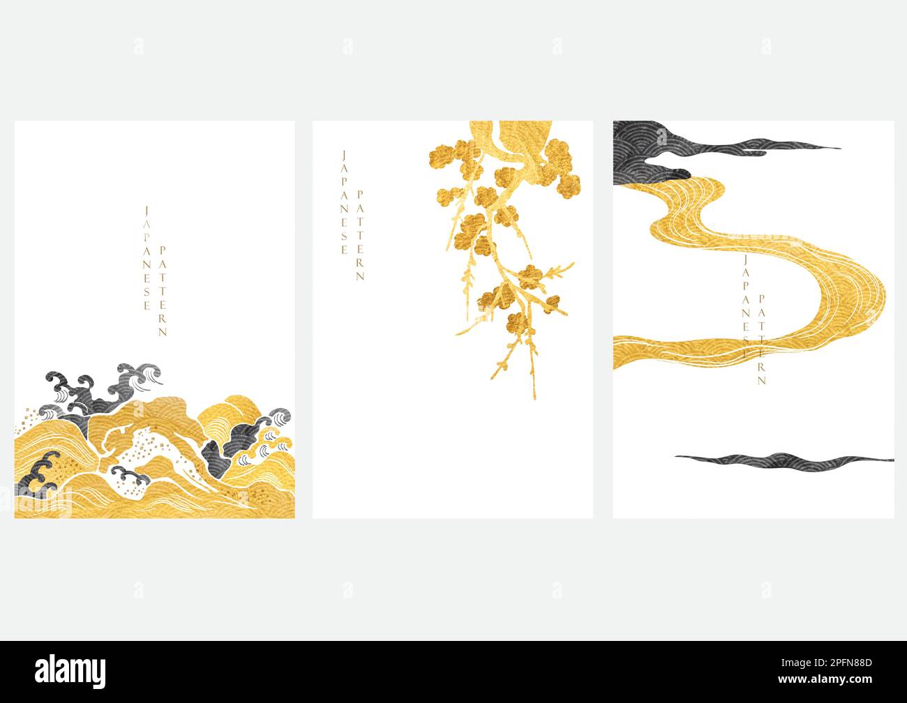 Japanese background with gold and black texture vector. Cherry blossom ... Japanese background with gold and black texture vector. Cherry blossom ...