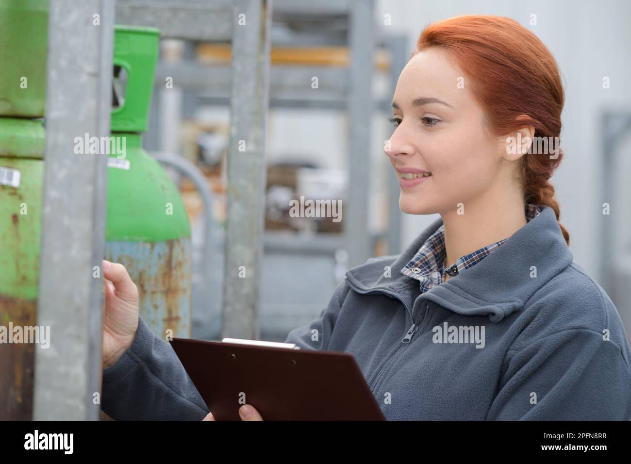 portrait of gas tank inventory worker Stock Photo - Alamy