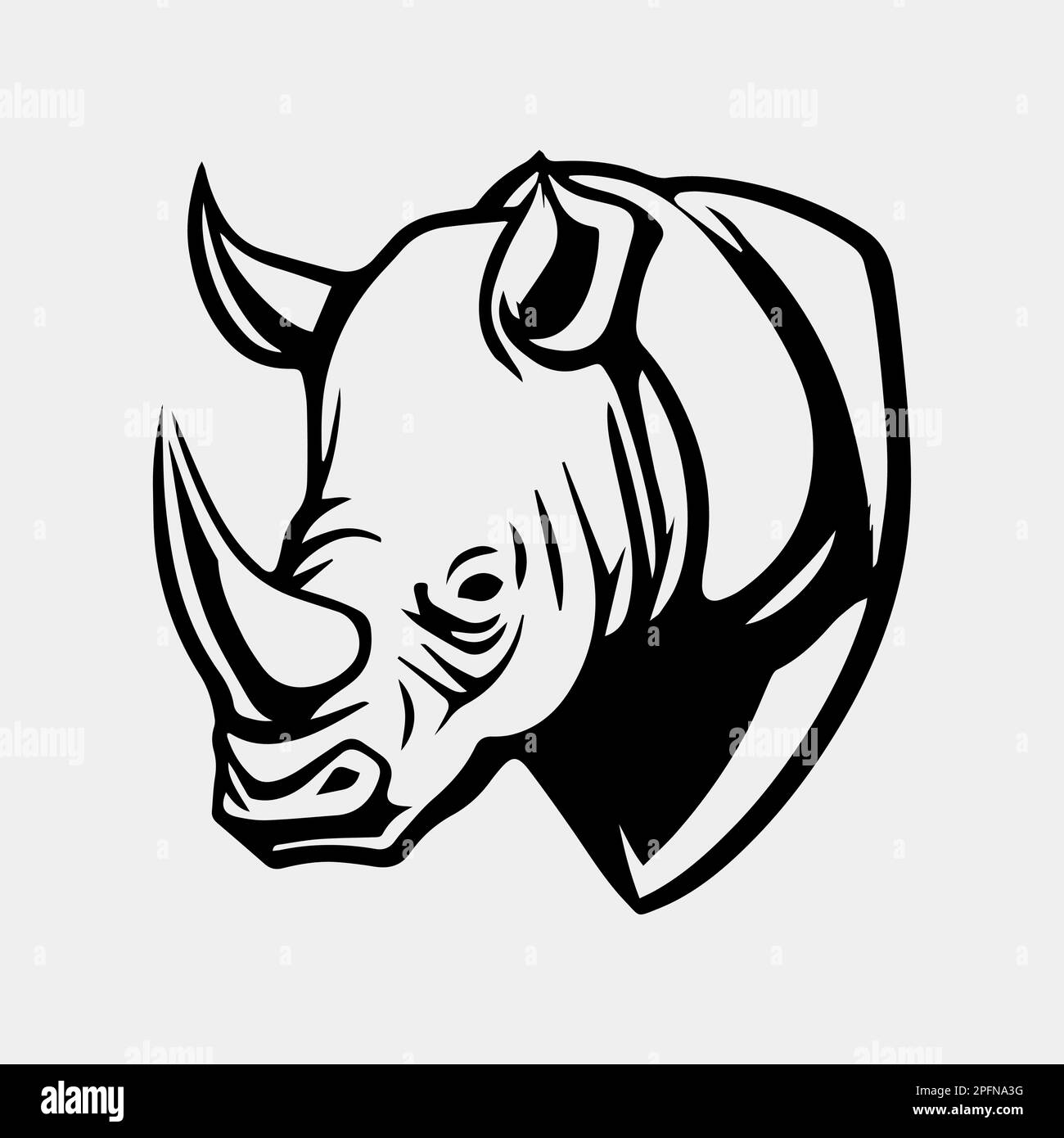 rhino head logo icon vector illustration template Stock Vector Image ...