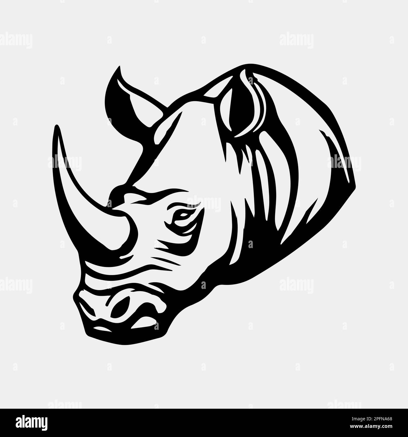 rhino head logo icon vector illustration template Stock Vector Image ...