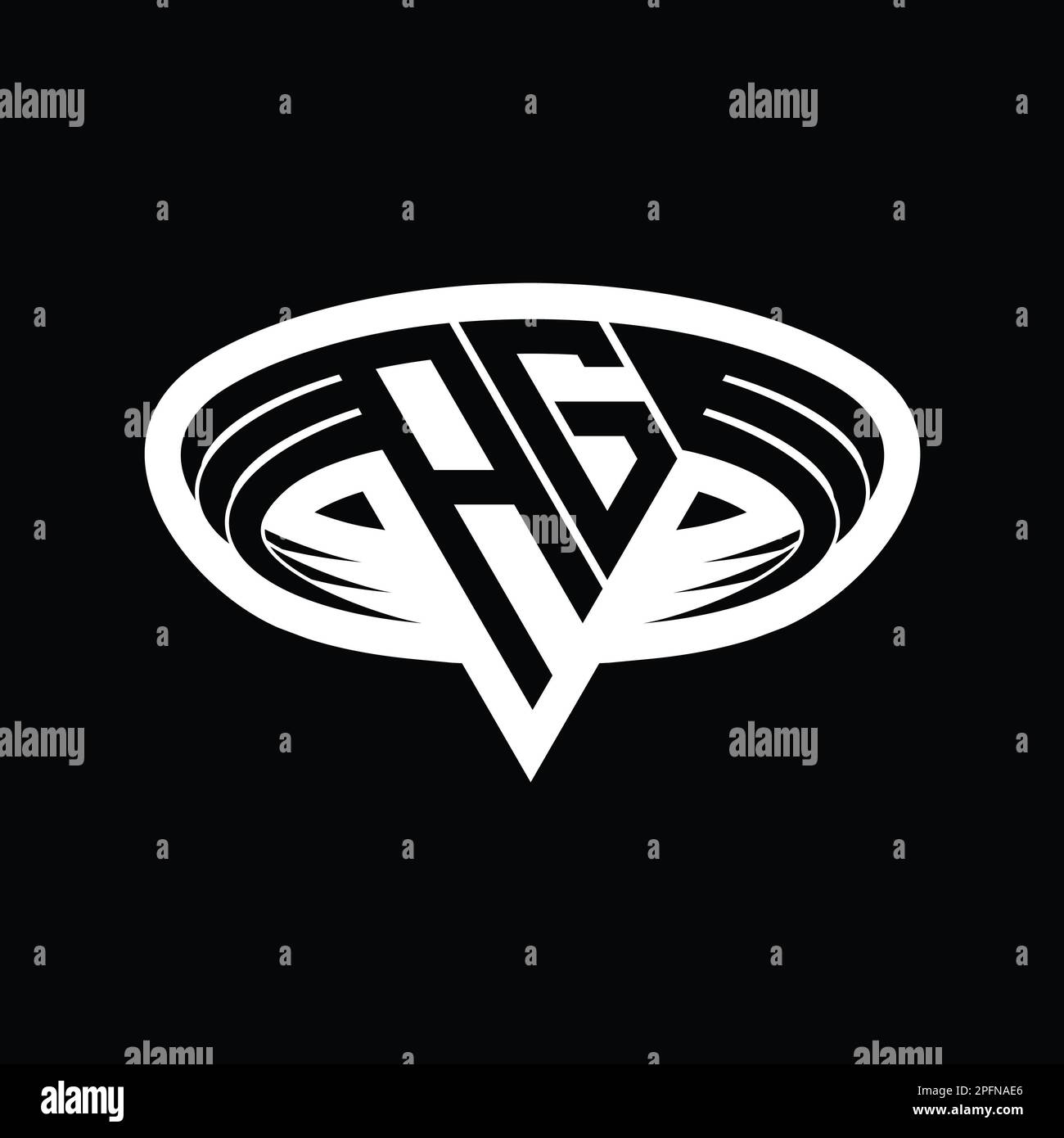 AG Logo monogram letter with triangle shape slice isolated outline ...