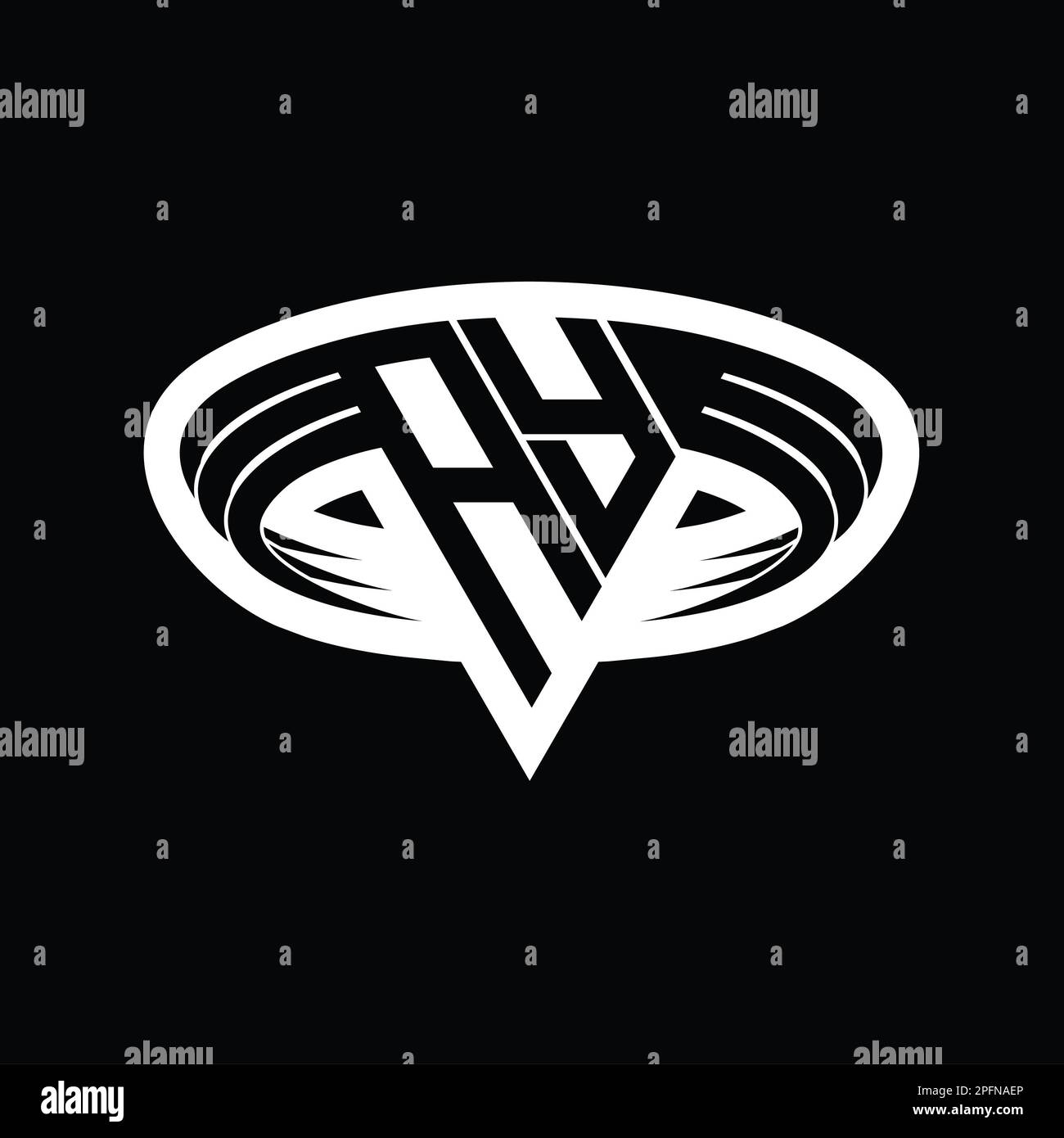 AY Logo monogram letter with triangle shape slice isolated outline ...