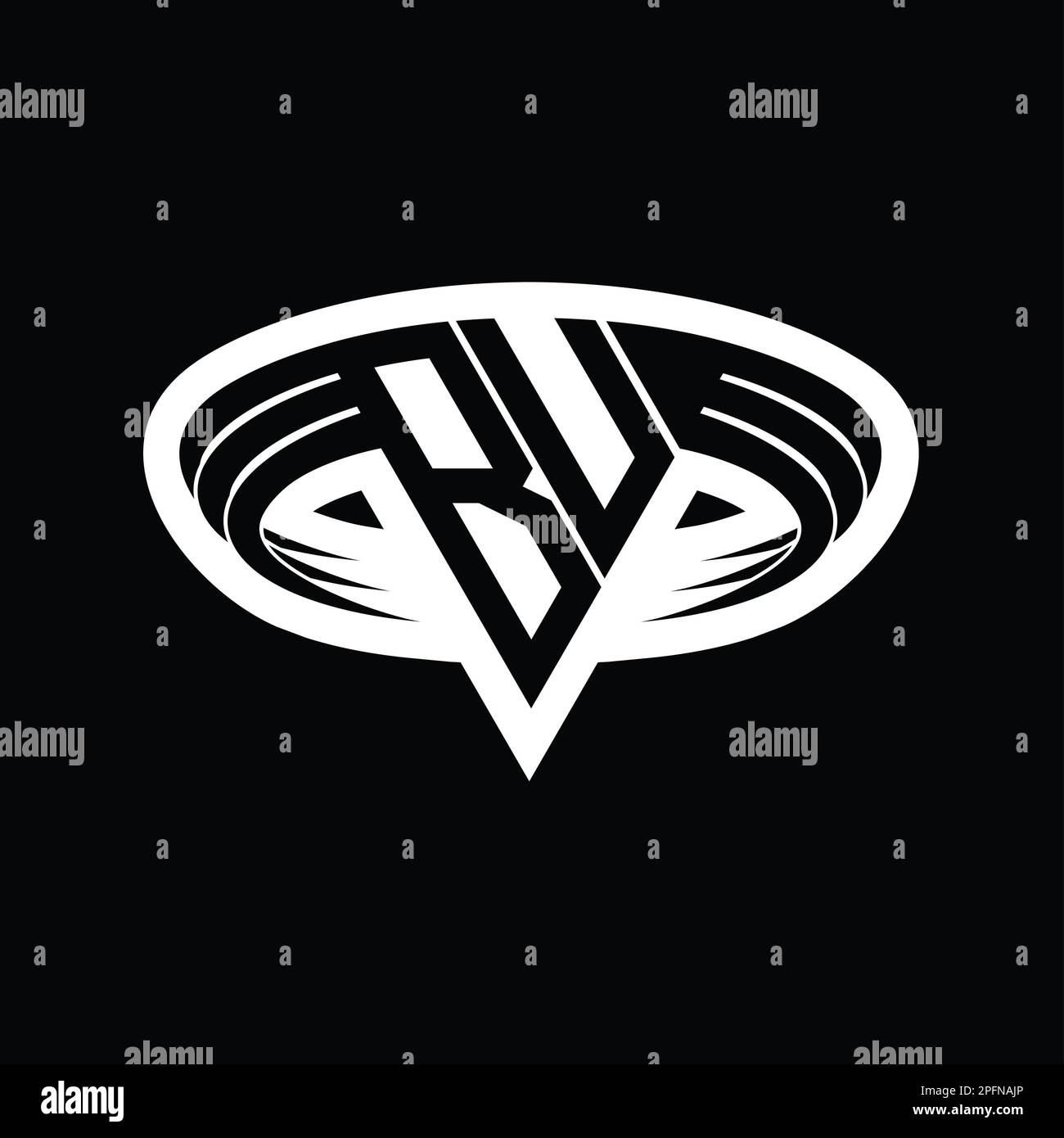 BU Logo monogram letter with triangle shape slice isolated outline ...