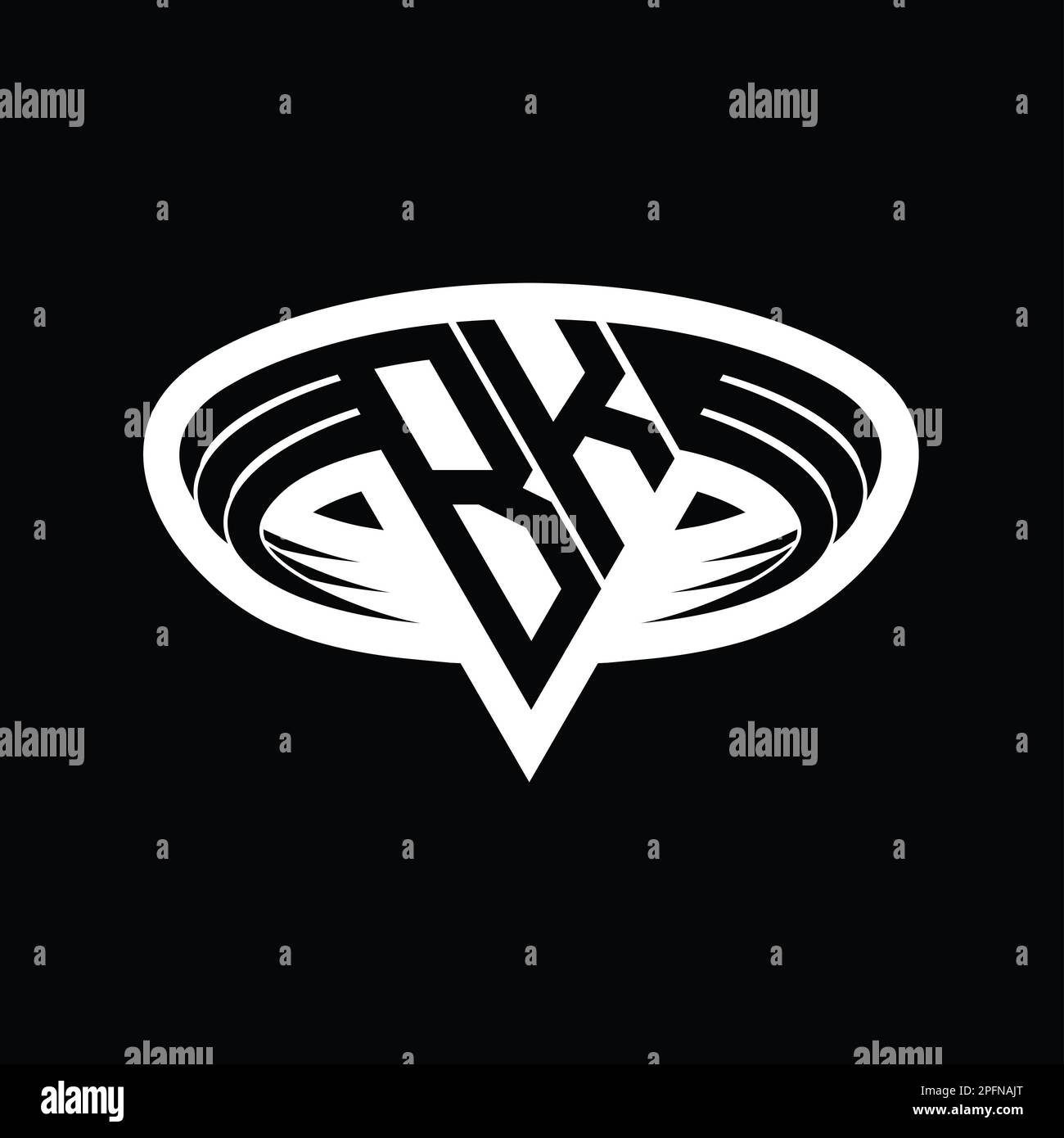 BK Logo monogram letter with triangle shape slice isolated outline ...