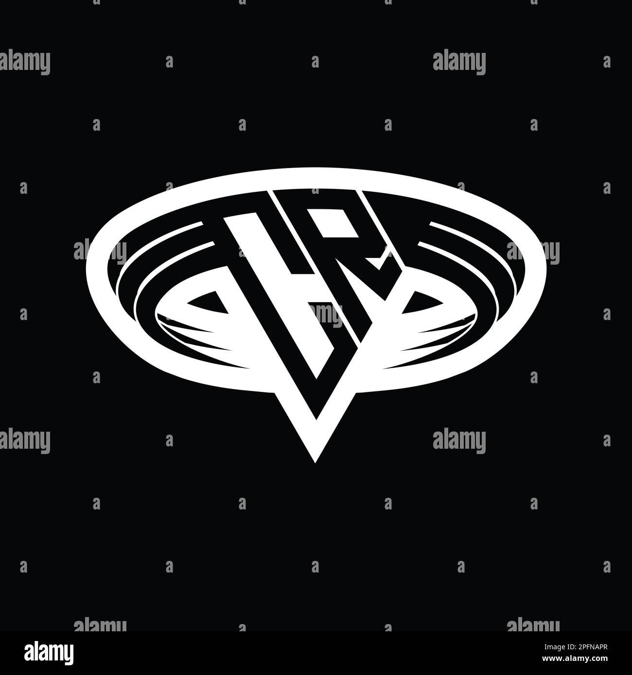 CR Logo monogram letter with triangle shape slice isolated outline ...