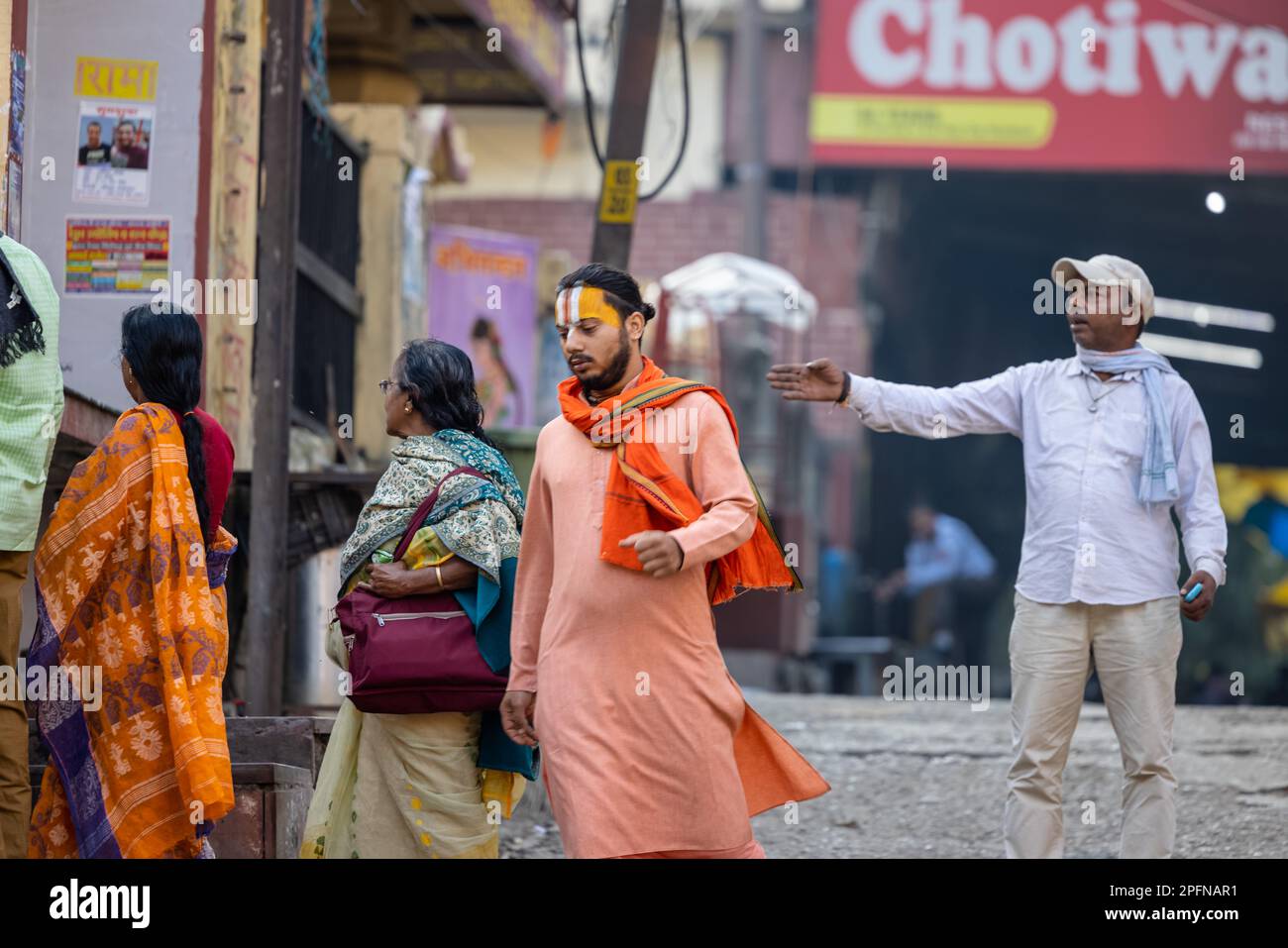 Holy Rishikesh, Portrait of unidentified brahmin male sadhu near river ...