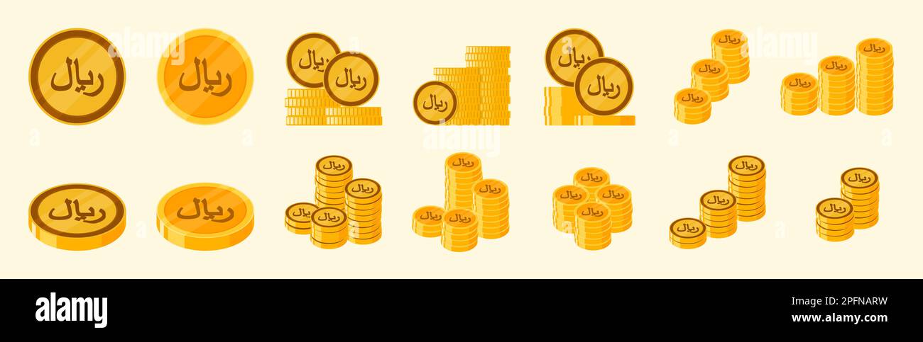 Saudi Riyal Coin Icon Set Stock Vector Image & Art - Alamy