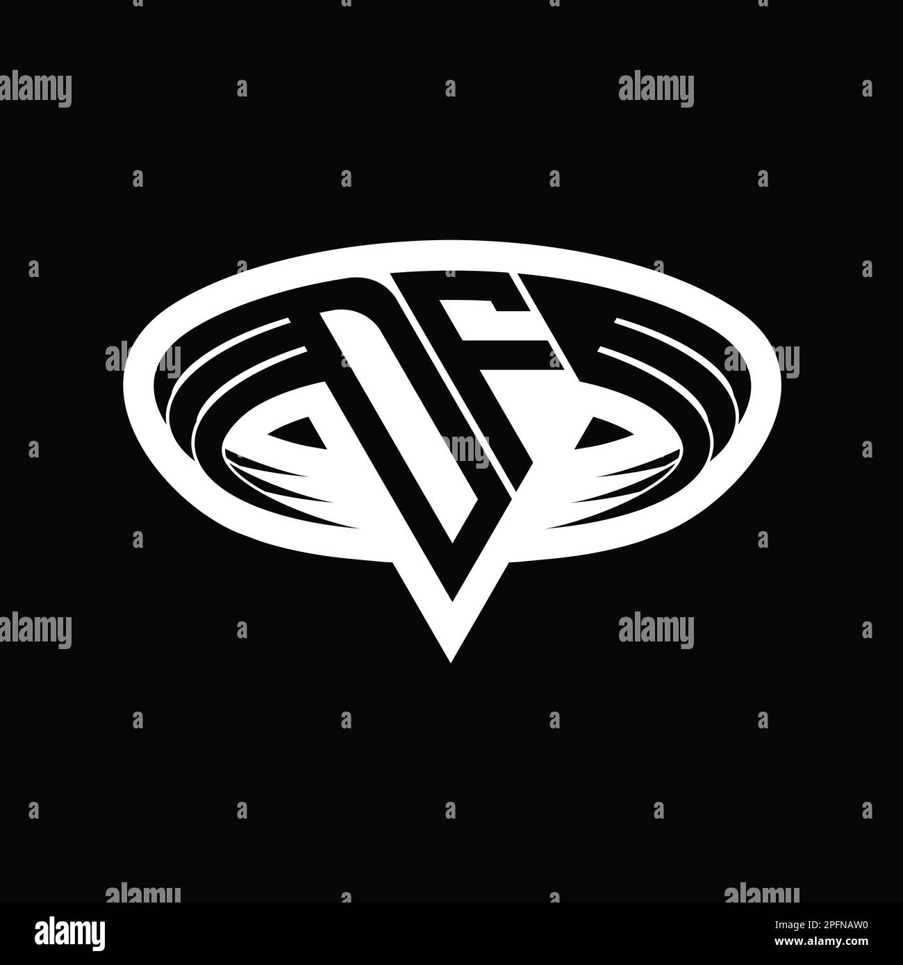 DF Logo monogram letter with triangle shape slice isolated outline design template Stock Photo ...