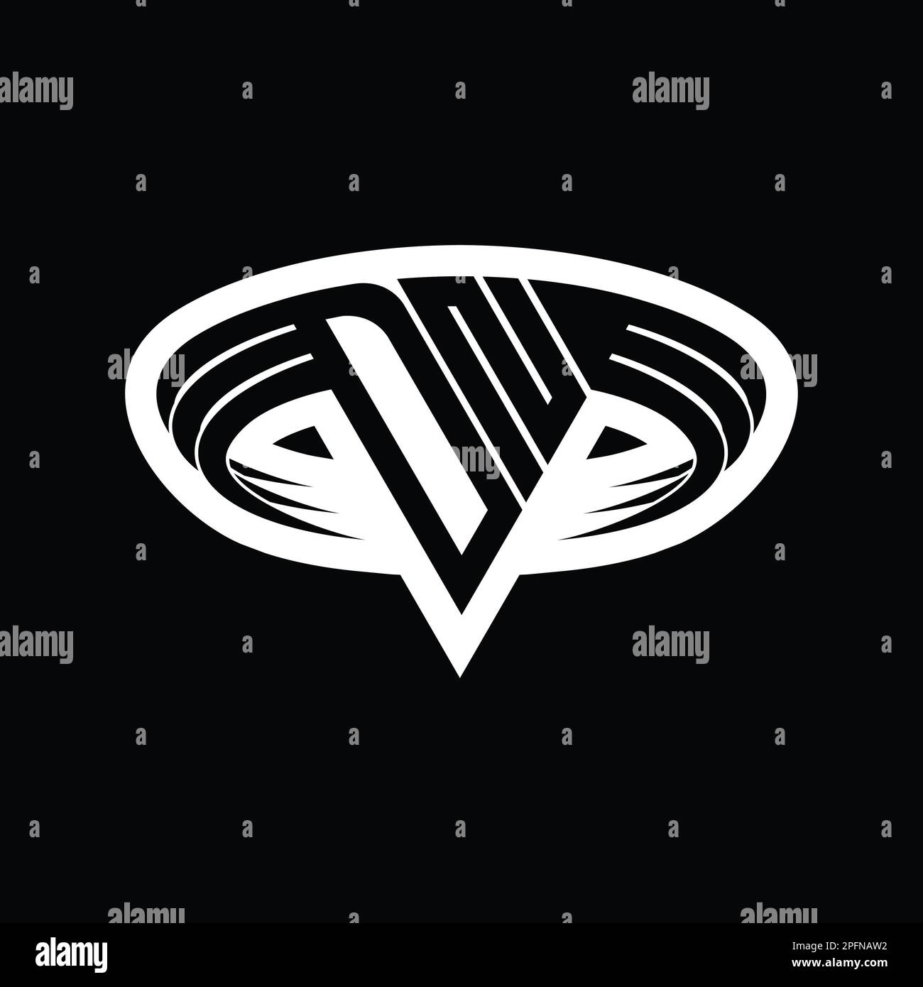 DN Logo monogram letter with triangle shape slice isolated outline ...