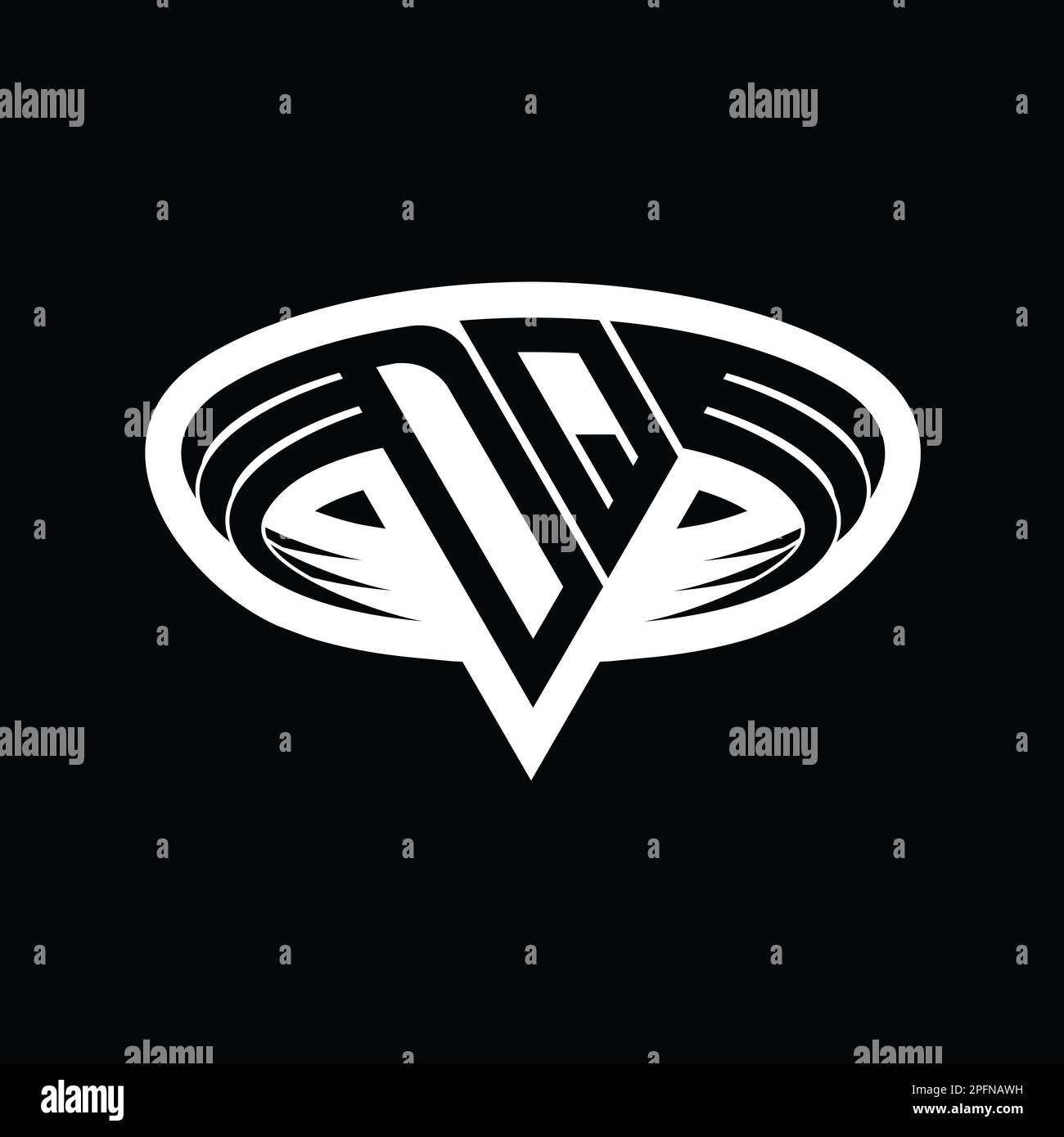 DQ Logo monogram letter with triangle shape slice isolated outline ...