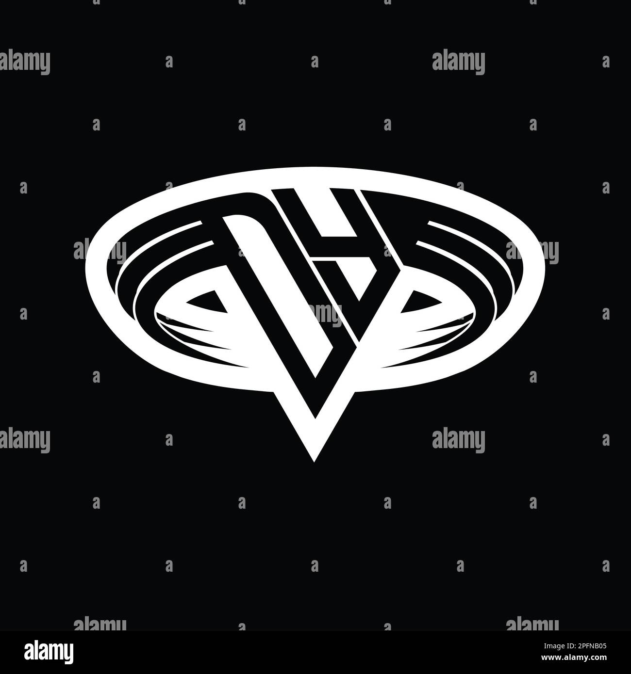 DY Logo monogram letter with triangle shape slice isolated outline design template Stock Photo ...