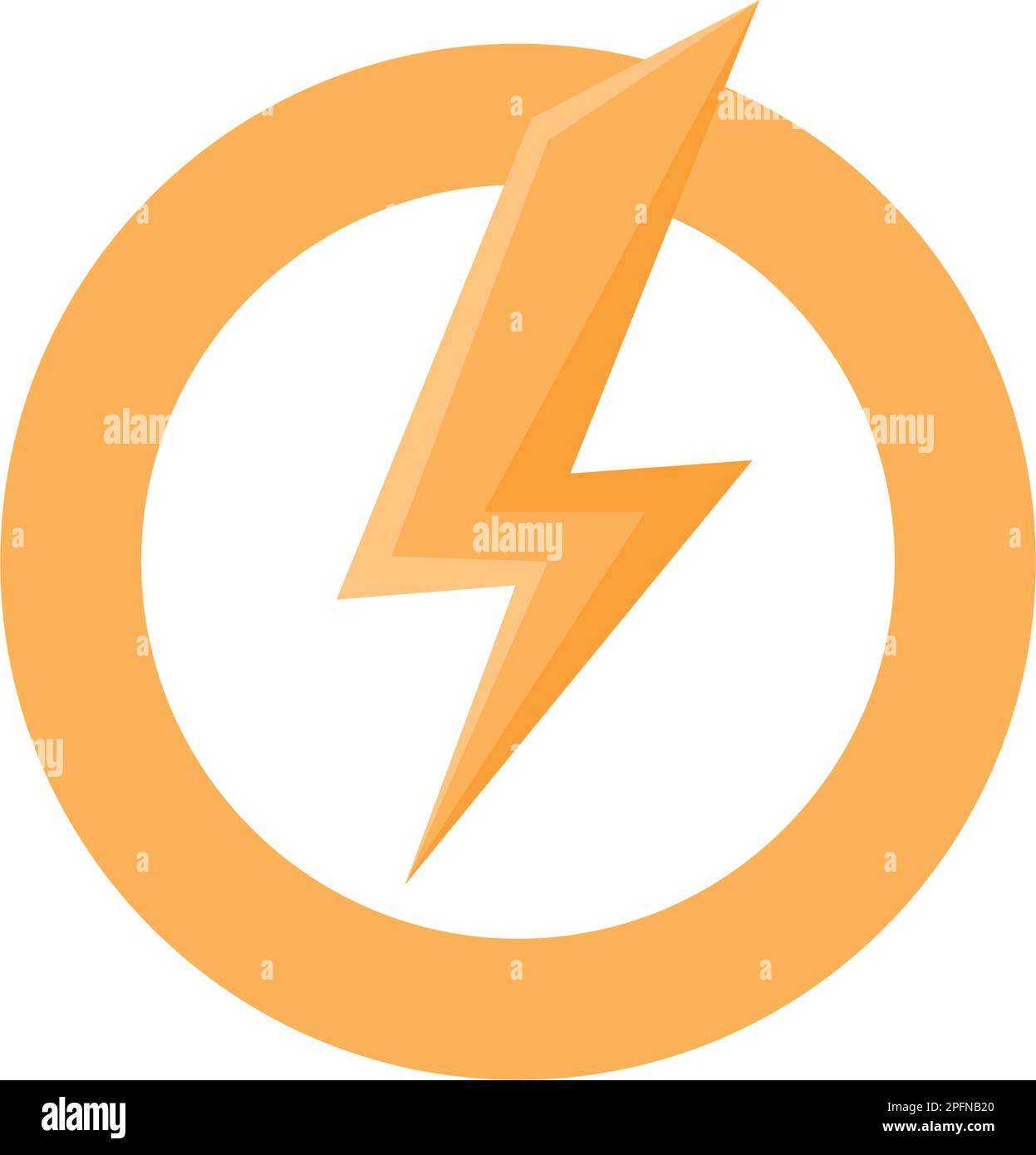Lightning power icon in flat style. Energy symbol vector illustration ...
