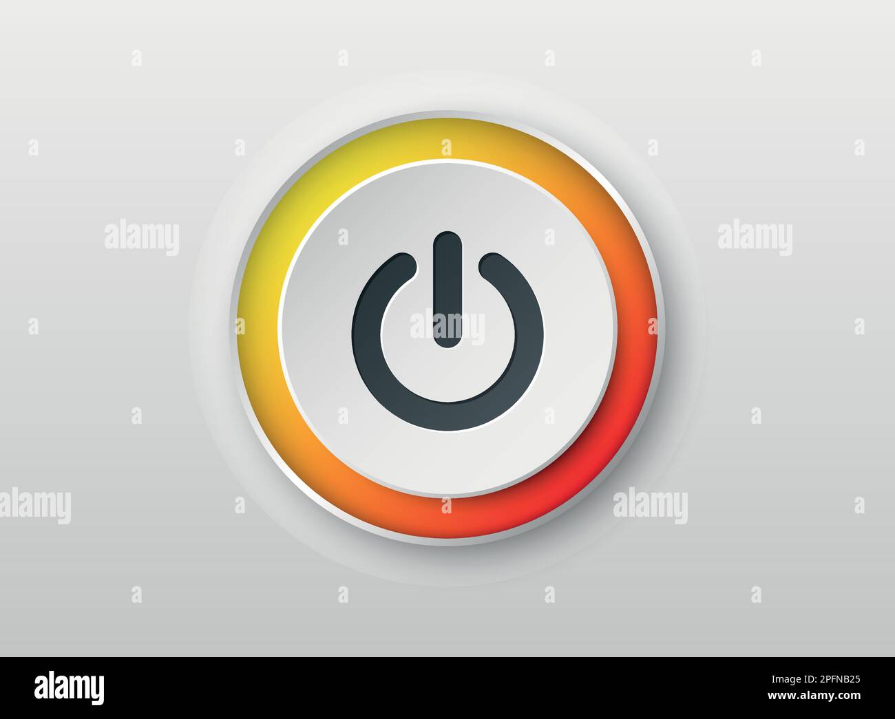 Shut down icon in flat style. Energy symbol vector illustration on ...