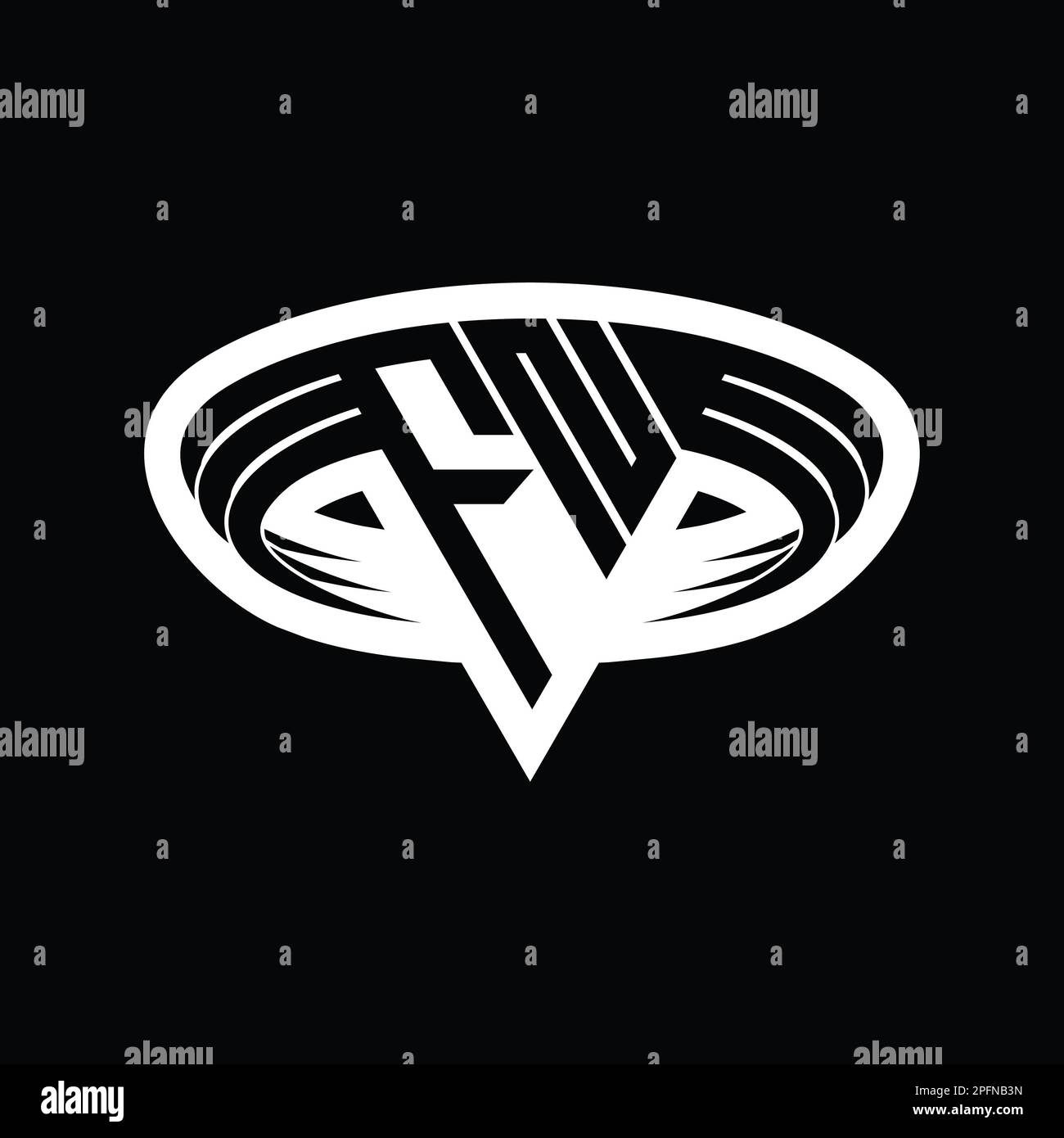 FN Logo monogram letter with triangle shape slice isolated outline ...