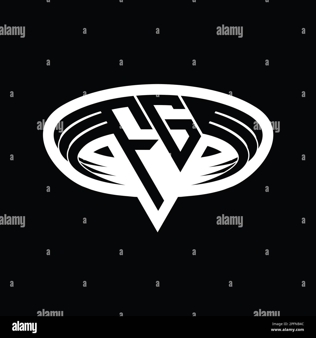 FG Logo monogram letter with triangle shape slice isolated outline ...