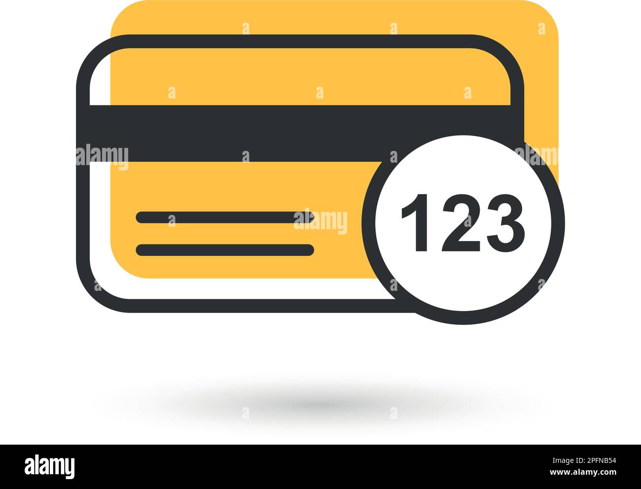Credit card icon in flat style. CVV verification code vector ...