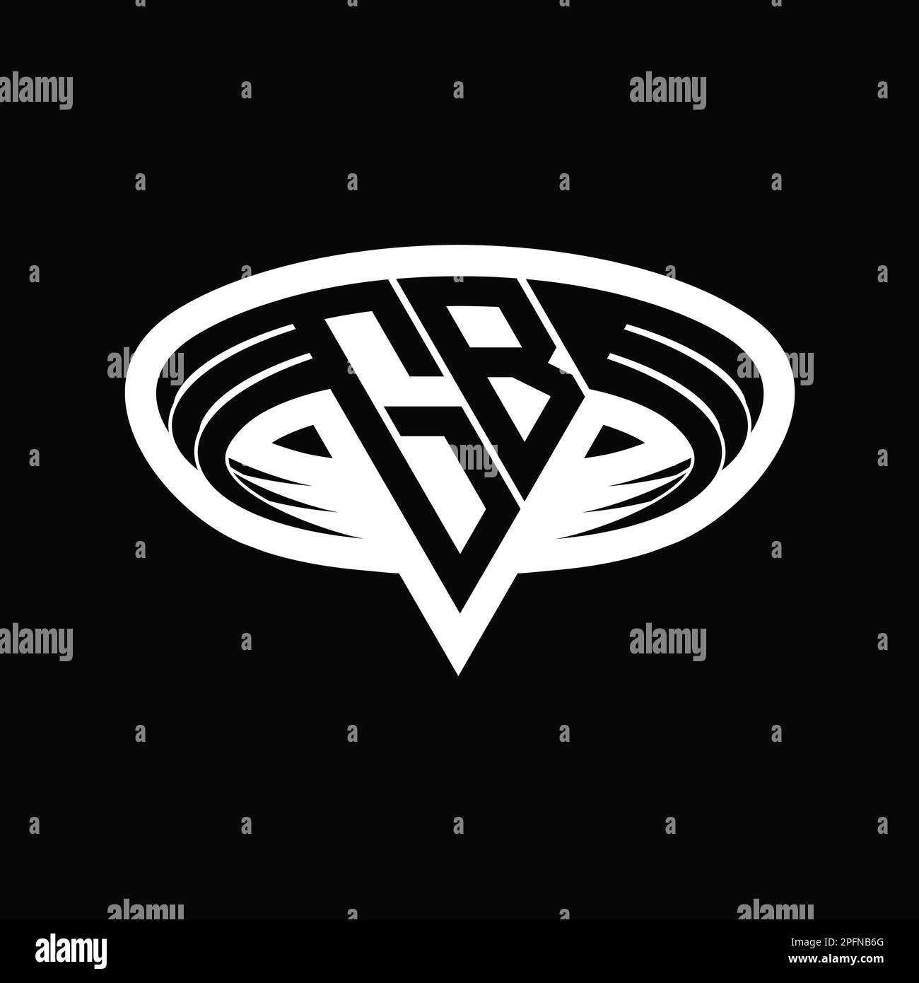 GB Logo monogram letter with triangle shape slice isolated outline ...