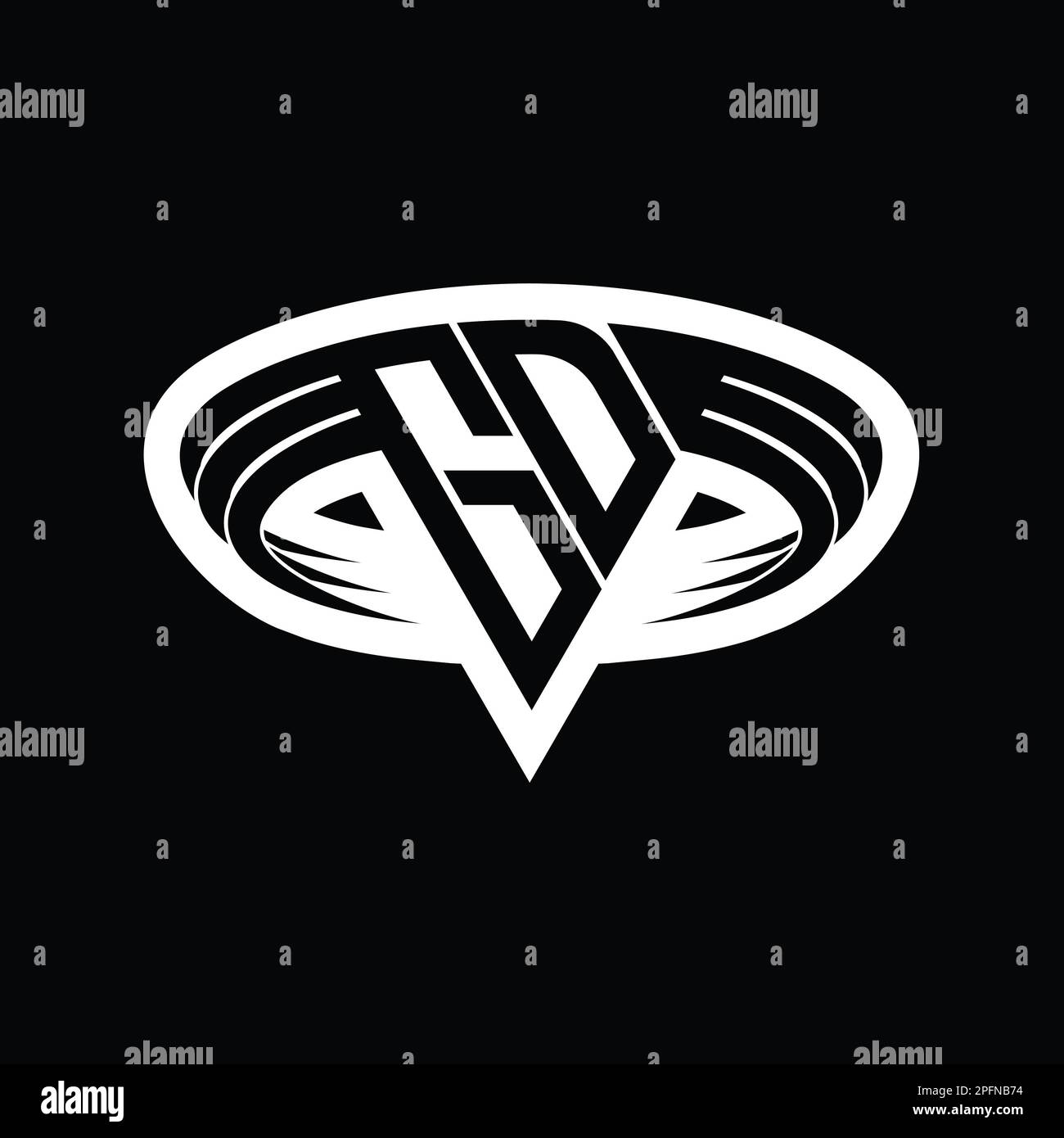 GD Logo monogram letter with triangle shape slice isolated outline ...