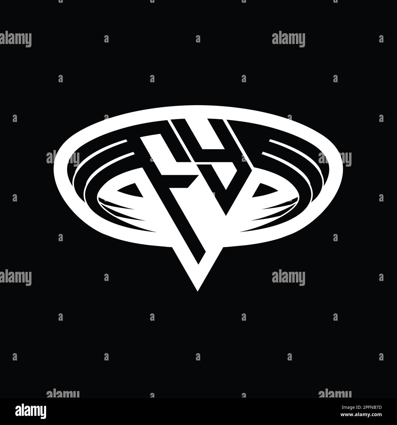 FY Logo monogram letter with triangle shape slice isolated outline ...