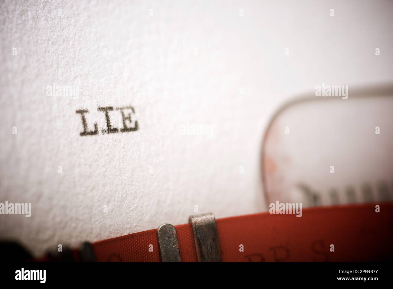 Lie word written with a typewriter Stock Photo - Alamy