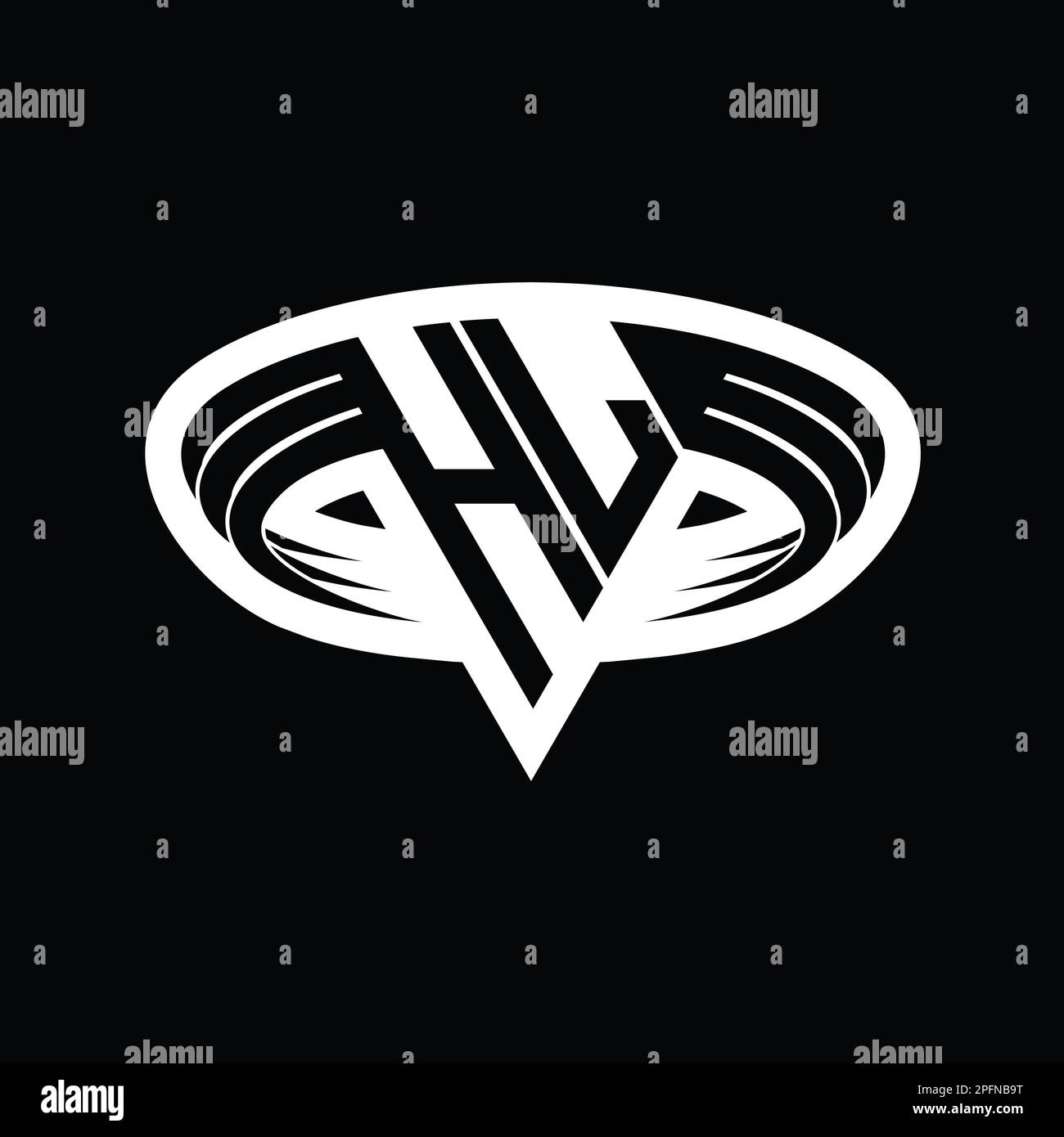 HL Logo monogram letter with triangle shape slice isolated outline ...