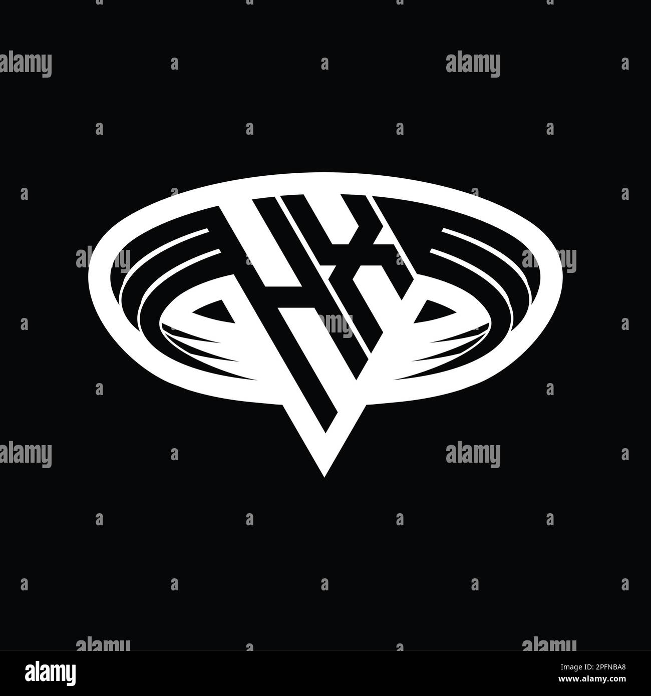 HX Logo monogram letter with triangle shape slice isolated outline design template Stock Photo ...