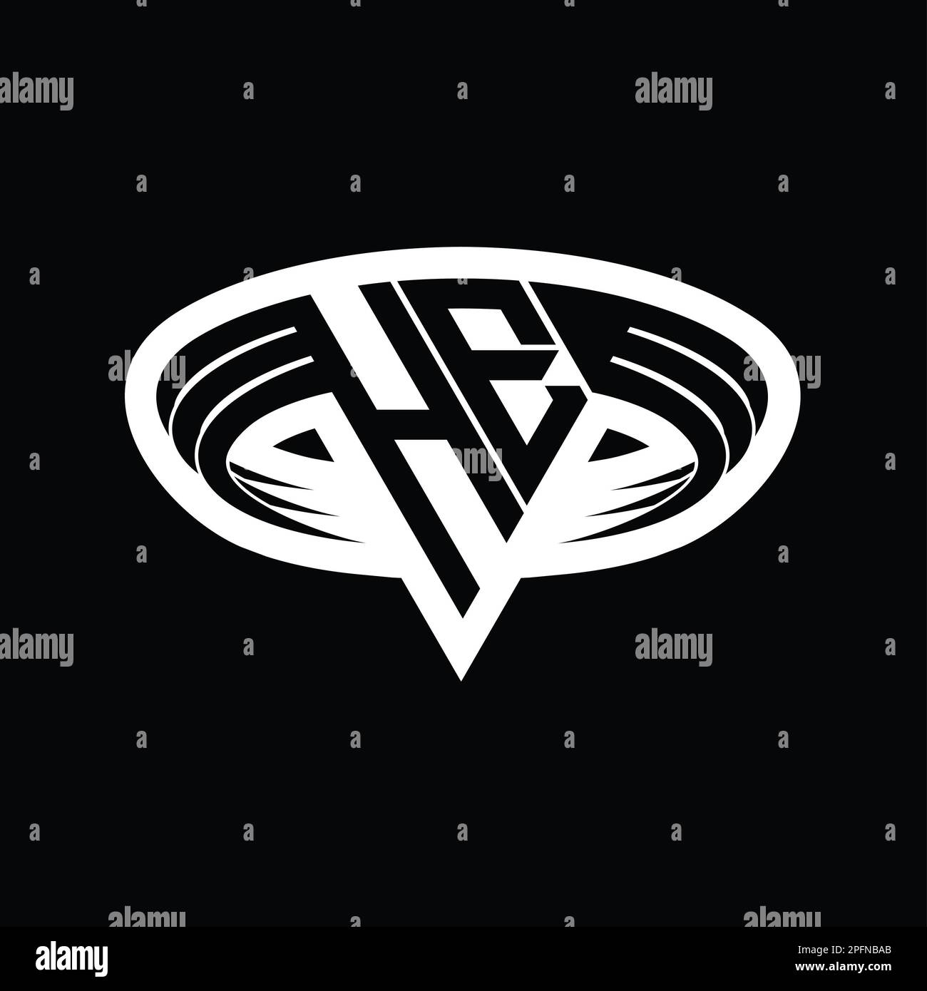 HE Logo monogram letter with triangle shape slice isolated outline ...