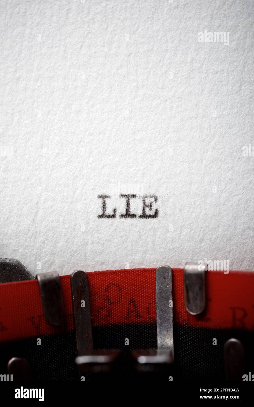 Lie word written with a typewriter Stock Photo - Alamy
