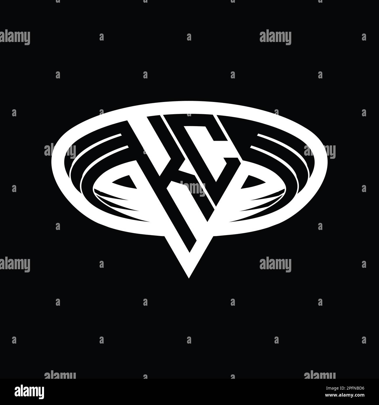 KC Logo monogram letter with triangle shape slice isolated outline ...