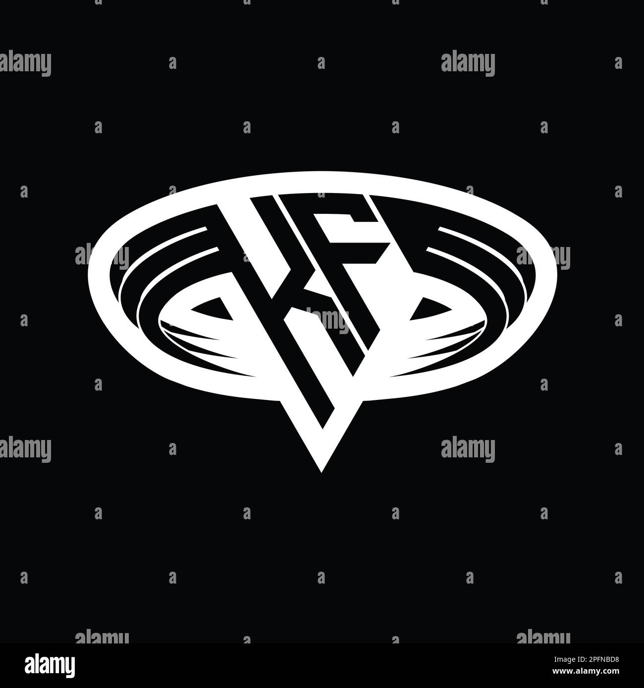 KF Logo monogram letter with triangle shape slice isolated outline design template Stock Photo ...