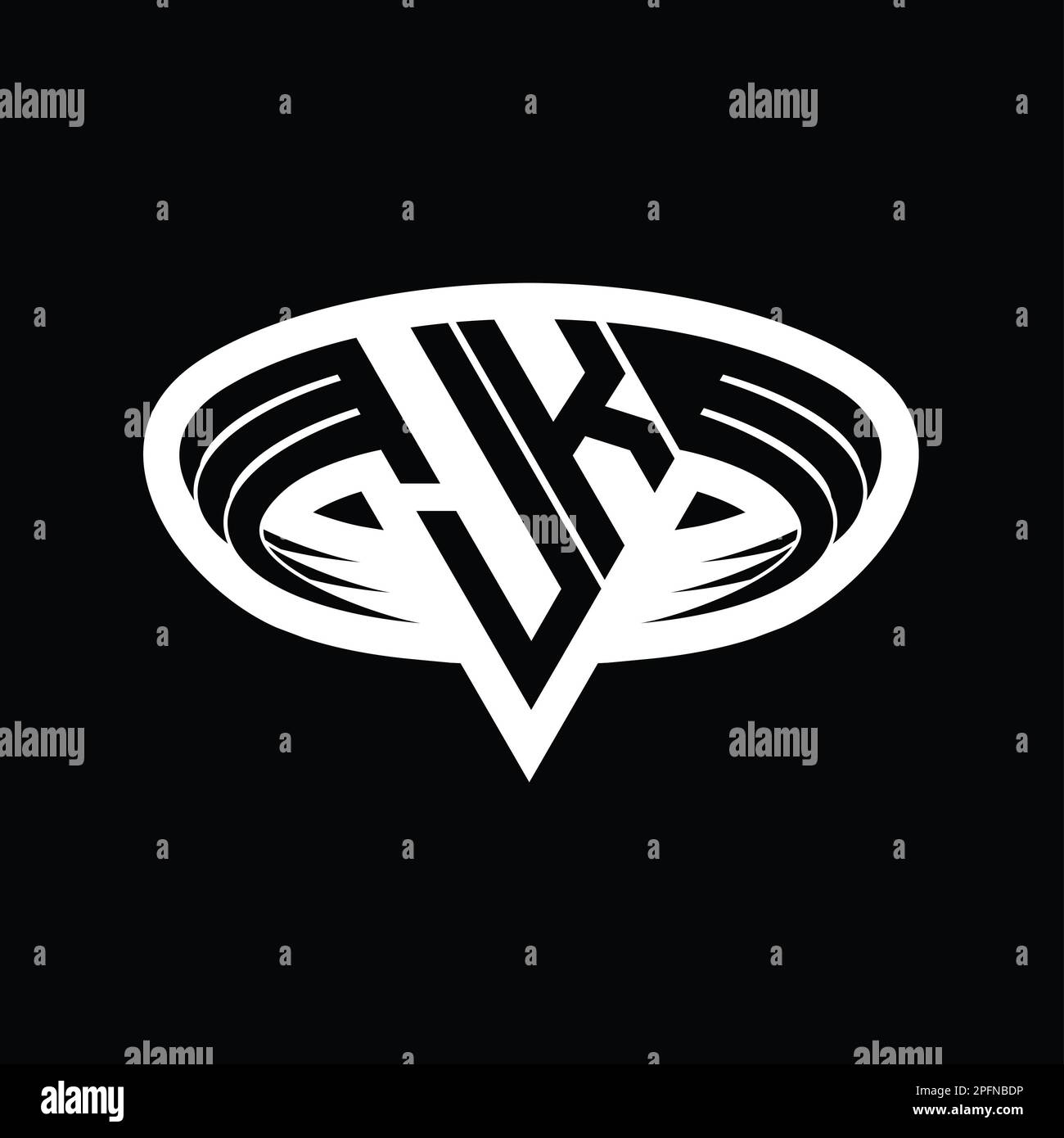 JK Logo monogram letter with triangle shape slice isolated outline ...