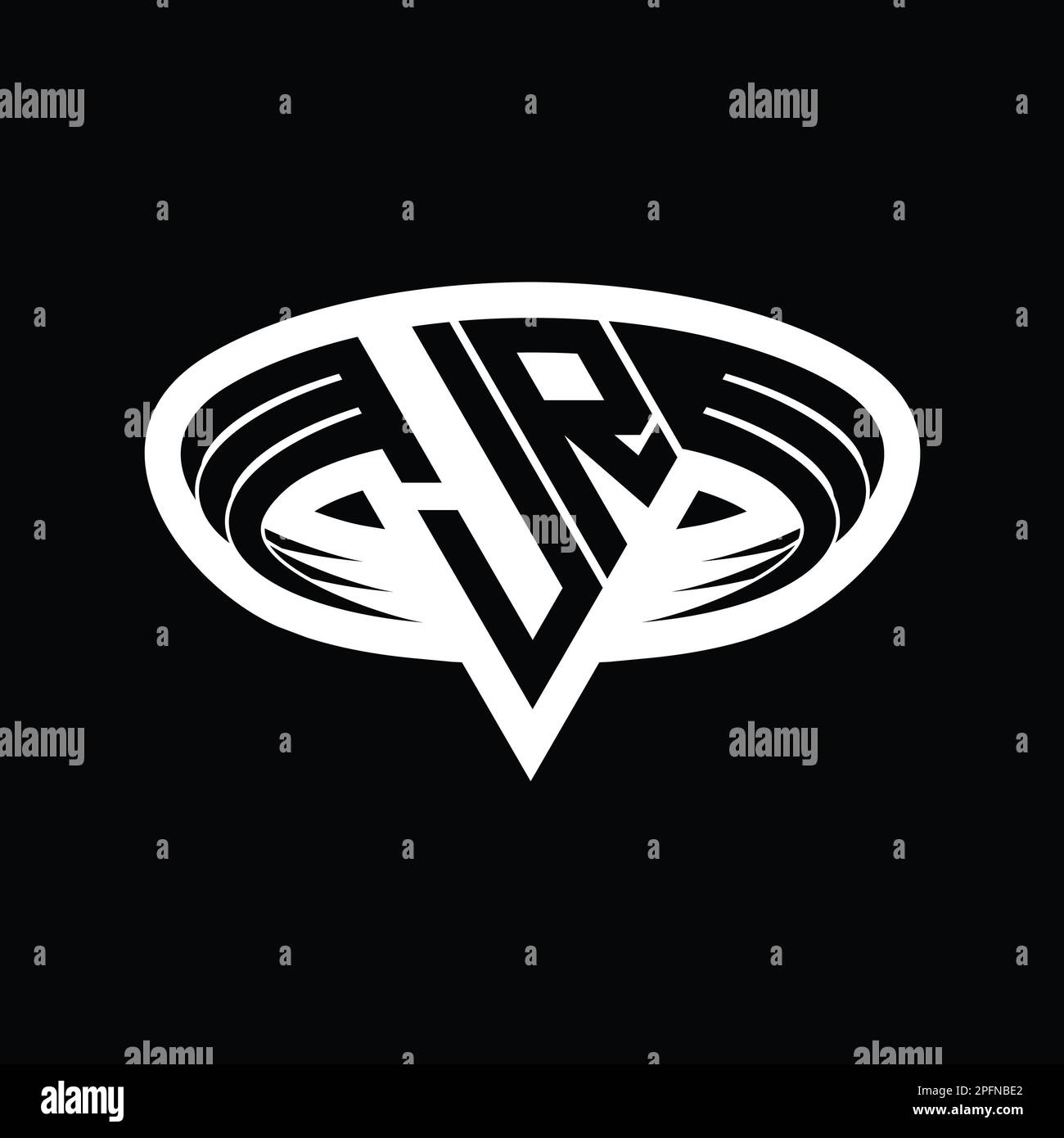 JR Logo monogram letter with triangle shape slice isolated outline ...