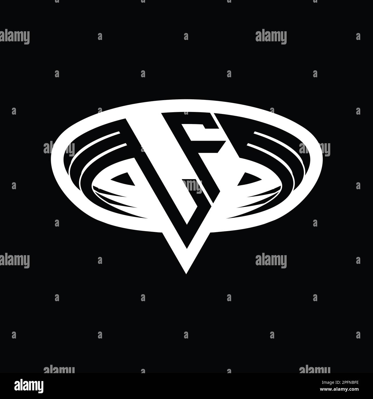 LF Logo monogram letter with triangle shape slice isolated outline design template Stock Photo ...