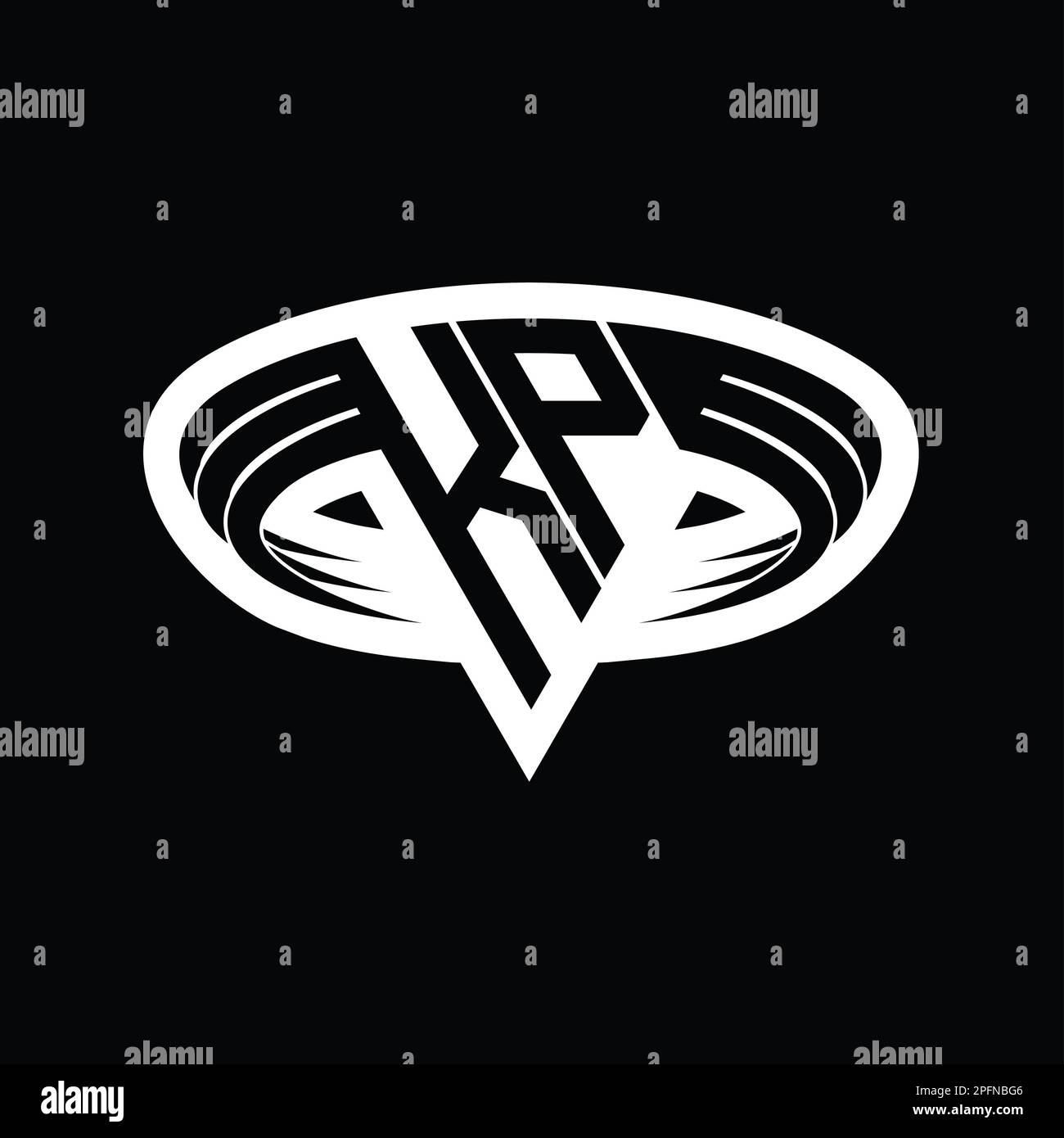 KP Logo monogram letter with triangle shape slice isolated outline ...